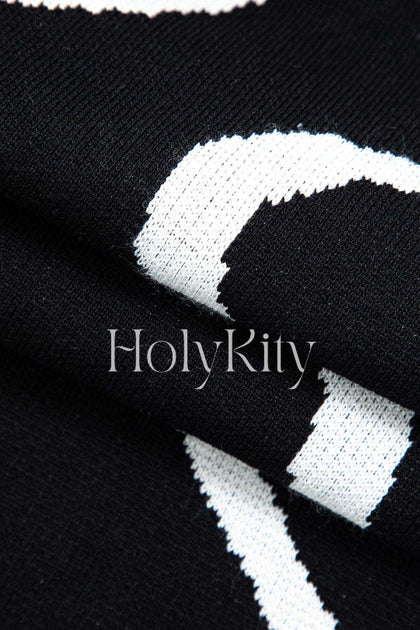 Line Pattern Cut Out Slit Knit Maxi Dress – HolyKityGirl