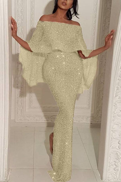 One-shoulder hip-wrapped slit evening dress – HolyKityGirl
